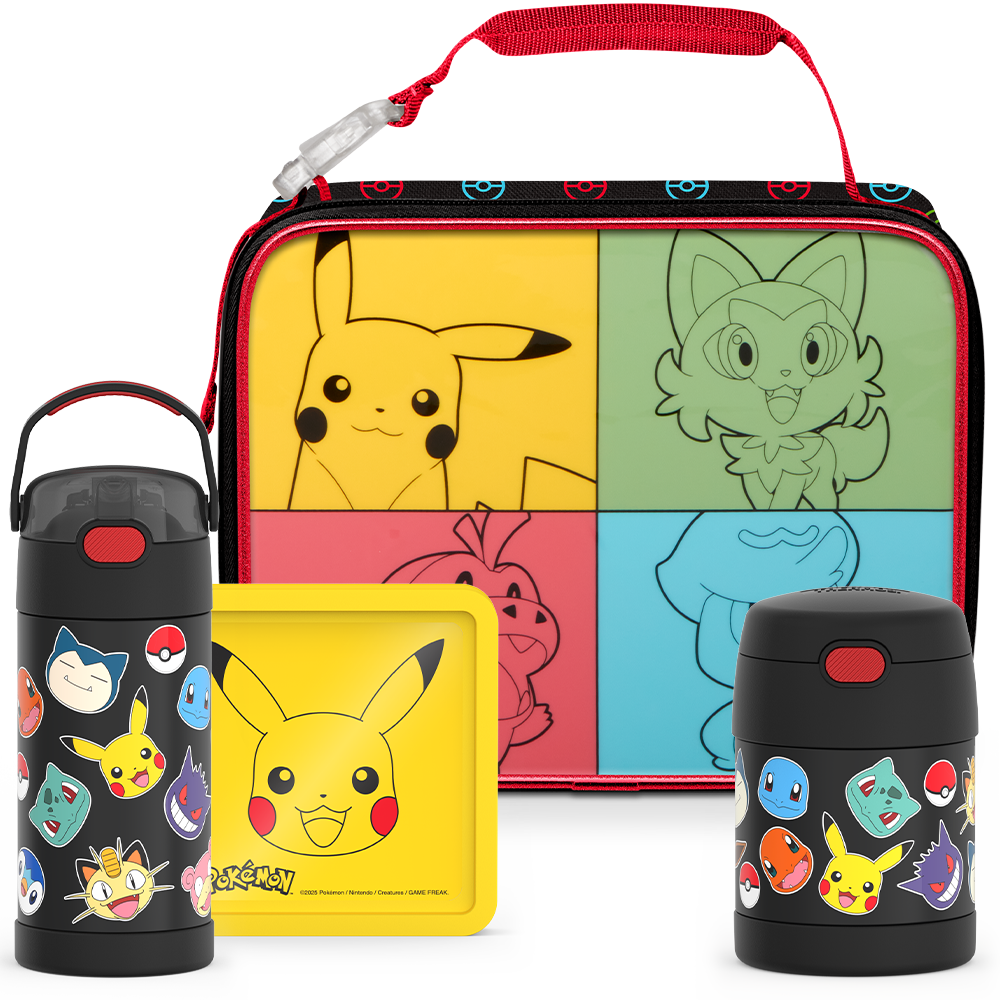 Pokémon Bundle - Soft Lunch Box, 12oz FUNtainer® Water Bottle, 10oz FU ...